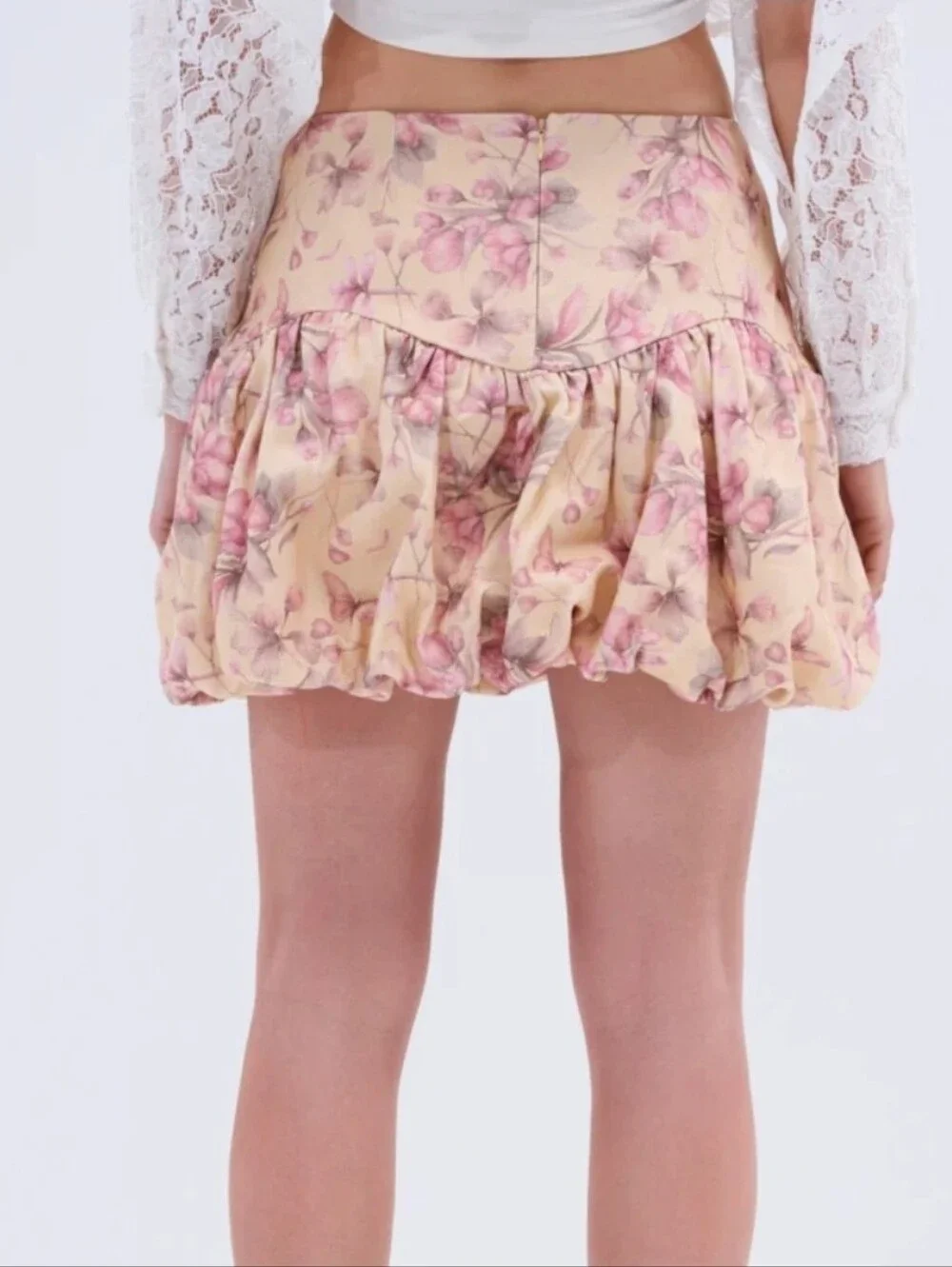 AKIRA | Skirts | Akira Pink Floral Bubble Hem Mini Skirt | Poshmark